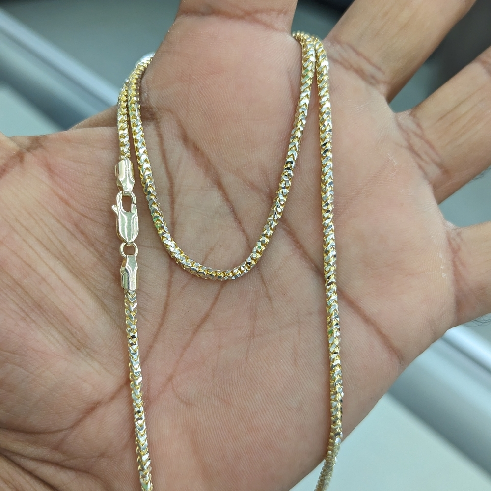 10kt Real Solid Gold Diamond Cut Franco Chain 2.5mm 2… - Gem